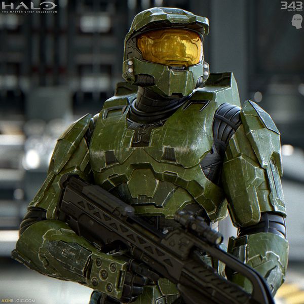 John équipé d'une armure Mjolnir Mark VI (dans Halo 2 : Anniversary ).
